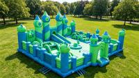 China Commercial Grade Dinosaur Inflatable Playground - Large Bounce Castle With Obstacle Course & Slide, Perfect For Party Rentals, Amusement Parks & Events for sale