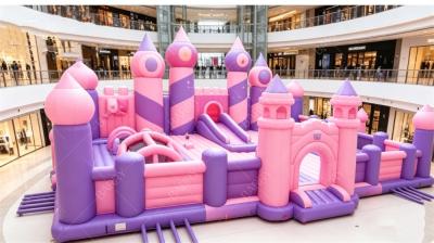 China Giant Pastel Princess Castle Inflatable Playground | Multi-Activity Bounce House with Slides & Obstacles | Commercial PVC for Indoor Malls & Themed Events for sale