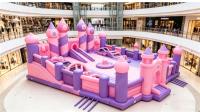 China Giant Pastel Princess Castle Inflatable Playground | Multi-Activity Bounce House with Slides & Obstacles | Commercial PVC for Indoor Malls & Themed Events for sale