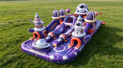 China Outer Space Astronaut Themed Inflatable Playground | Customizable Commercial Bounce Castle With Slides & Tunnels | For Kids Parties, Events & Rental Business for sale