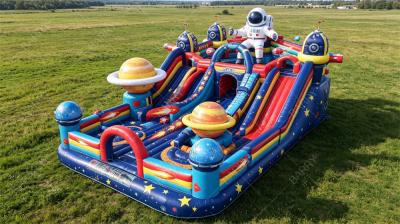 China Outer Space Astronaut Inflatable Playground | Educational Themed Bounce Park with Planetary Slides | Commercial PVC for Family Events & School Activities for sale