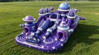 China Galaxy-Themed Purple Inflatable Fun City | Space Station Obstacle Course With Slides & Tunnels | Customizable Commercial PVC For Festivals & Mall Events for sale