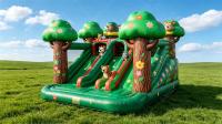 China Jungle Treehouse Inflatable Bounce House with Slides | Commercial Kids Party Combo for sale