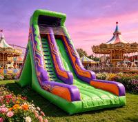 China 18ft Tall Safari Tiger Print Inflatable Water Slide – Commercial-Grade Jungle Adventure for sale