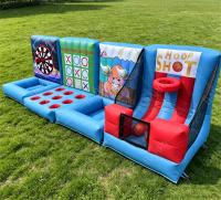 China 4-in-1 Inflatable Carnival Game Station – Basketball, Darts, Tic-Tac-Toe & Bullseye Challenge Combo for sale