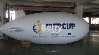 China 4m Flying Inflatable Advertising Products Blimp Shape Helium Balloon Fire Resistance for sale