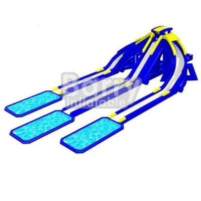 China Commercial Three Lanes Giant Inflatable Slide With Pool For Adult Size for sale