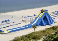 China PVC Tarpaulin Material Blue Giant Inflatable Water Slide For Adult One Lanes for sale