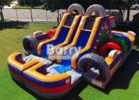 China Commercial Inflatable Obstacle Course For Kids / 30 FT Racing Wet Day Obstacle Course for sale