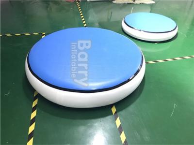 China Round Blue Inflatable Air Track Gymnastics Mat DWF + 1.2mm Plato Material for sale