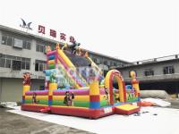 China Cartoon Inflatable Bounce House And Slide Combo With Blower For School And Daycare for sale