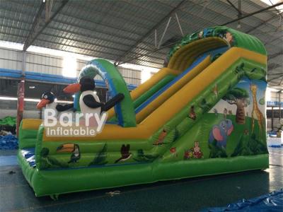 China Cartoon  Theme Inflatable Floating Water Slide 7*4*5m Water Park Slide For Kids for sale