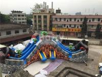 China PVC Tarpaulin Giant Outdoor Inflatable Water Park With 3 Slide / Inflatable Playground Water Park for sale