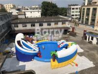 China Custom PVC Aquapark Inflatable Water Park With Pool And Slide For Children for sale
