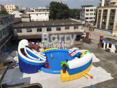 China Custom PVC Aquapark Inflatable Water Park With Pool And Slide For Children for sale