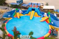 China 0.9/0.55mm PVC Inflatable Amusement Water Park Pool Slide Flexible Customization for sale