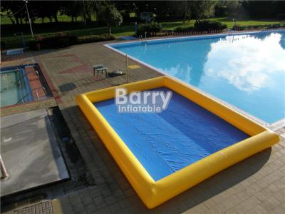 China Custom Made 0.9mm PVC Inflatable Swimming Pool Air Sealed Blue Rectangle for sale