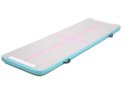 China Durable DWF Drop Stitch Fabric Small Pink Inflatable Air Track For Gym With Pump for sale