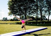 China Airtight Safety Protection Inflatable Air Track Gymnastics Floor Jumping Mat Purple for sale