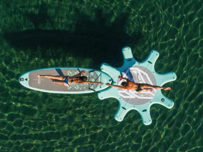 China Inflatable Stand Up Paddle Yoga Water Board Platform Yoga Mat Dock Station for sale