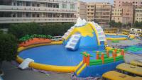 China UV Resistance PVC Tarpaulin Inflatable Water Park With Pool Well Tailed for sale
