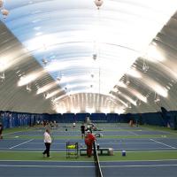 China Tripple Stitch PVC Sports Inflatable Tennis Court UV Resistant for sale