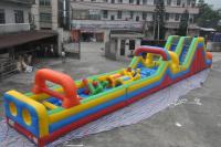 China 25x3m Inflatable 5k Run Insane Obstacle Course Game Race Bouncy Castle for sale