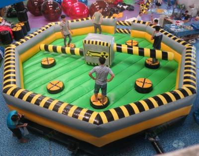 China Customized Challenge Inflatable Meltdown Game With Rotative Machine 7m Diameter for sale