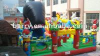 China 0.55mm PVC Tarpaulin Inflatable Amusement Park Customizable Size for sale