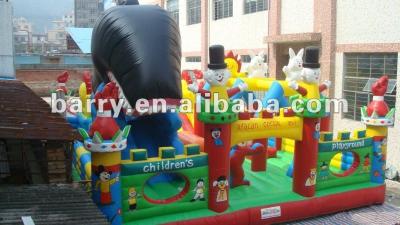 China 0.55mm PVC Tarpaulin Inflatable Amusement Park Customizable Size for sale