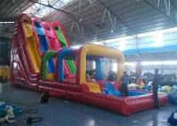 China Outdoor Commercial Inflatable Slide , Three Lanes Inflatable Slide For Kids And Adults for sale