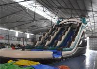 China Colored Fire Retardant Commercial Inflatable Giant Slide With Pool for sale