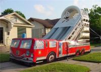 China Customized 15M Length Inflatable Fire Truck Slide With Logo Printing Rental for sale