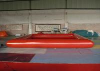China Red Rectangle Blow Up Swimming Pool With Fire Resistant 0.9mm PVC Tarpaulin for sale