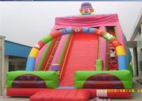 China Two Climbing Ladders Commercial Inflatable Slide , 7M Height Inflatable Clown Slide For Players for sale