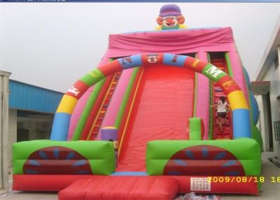 China Two Climbing Ladders Commercial Inflatable Slide , 7M Height Inflatable Clown Slide For Players for sale