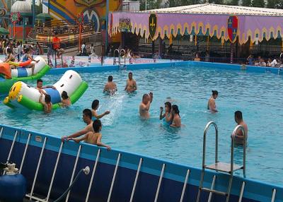 China Commercial Large Rectangular Metal Frame Pool , Mobile Swimming Pool For Park for sale