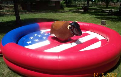 China Round Inflatable Mechanical Bull , PVC Tarpaulin Inflatable Mechanical Bull Ride Game for sale