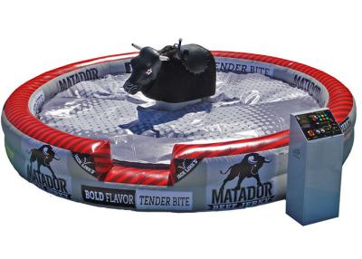 China Deluxe Inflatable Mechanical Bull , Round PVC Inflatable Mat Mechanical Rodeo Bull for sale