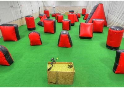 China Outdoor Shooting Inflatable Sport Games , Red PVC Inflatable Paintball Guns for sale