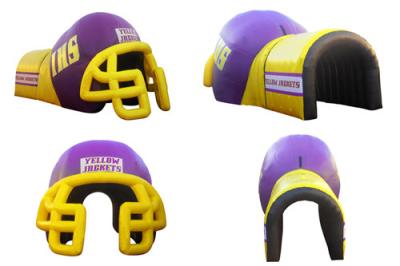China Colorful PVC Inflatable Helmet Tunnel / Inflatable Football Helmet Tunnel for sale
