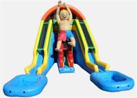 China Big Double Lane Inflatable Water Slides , Huge Blow Up Water Slide for sale