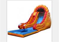 China 6M Height Yellow Children Outdoor Inflatable Water Slide With Pool for sale