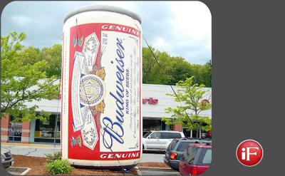 China Waterproof / Fire Resistant Outside Inflatable Beer Bottle With 0.55mm PVC for sale