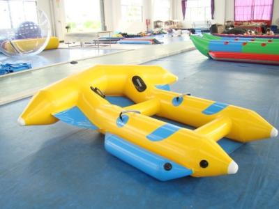 China Cool Inflatable Water Toys , Yellow And PVC Tarpaulin Inflatable Flying Fish for sale