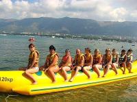 China Giant Water Inflatable Toy Boat , Durable Inflatable Banana Boat For Adult for sale