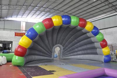 China Rainbow Inflatable Tent , Colorful PVC Inflatable Stage Tent For Festival for sale