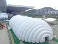 China Amazing FR Rip Stop Nylon White Globe Marquee Inflatable Exhibition Tent for sale