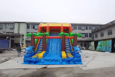 China 0.55mm PVC Commercial Inflatable Palm Tree Water Slide EN14960 Standard for sale