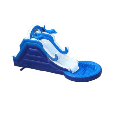 China Tarpaulin Blue Wave Inflatable Climbing Water Slide 10x3.5x4.3m for sale